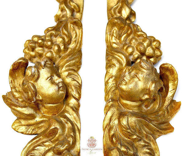 Mid 18th Century French Parcel Gilt Architectural Angel Fragments ...