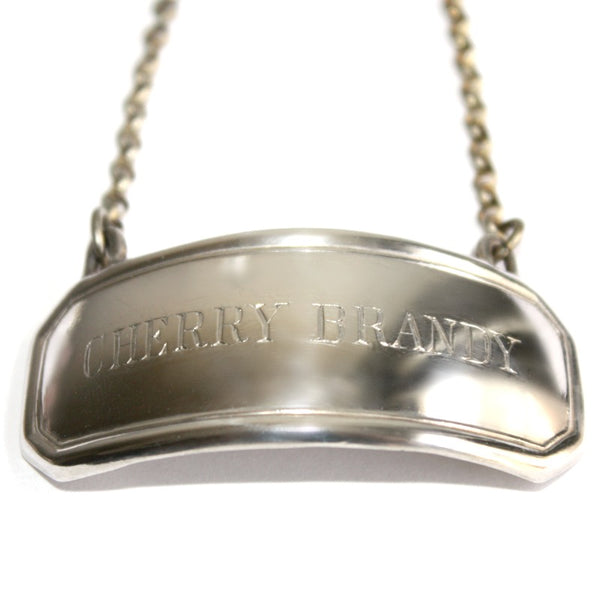 Estate Silver Plate CHERRY BRANDY Decanter Label - frenchgardenhouse