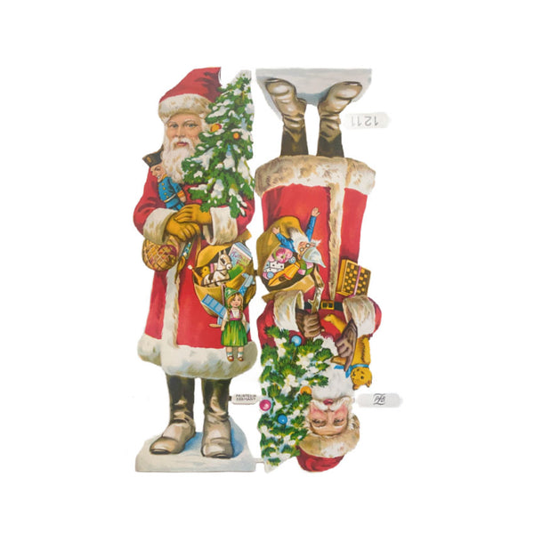 Rare Antique Large Father Christmas Paper Scraps B - frenchgardenhouse