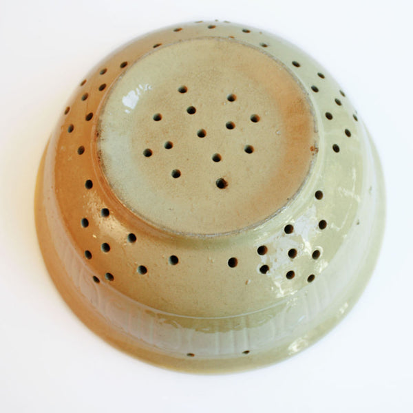 Antique Large Country Yellow Ware Colander or Cheese Strainer ...